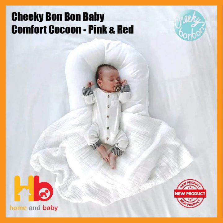 Cheeky Bon Bon Baby Comfort Cocoon - Pink & Red | Lazada Singapore