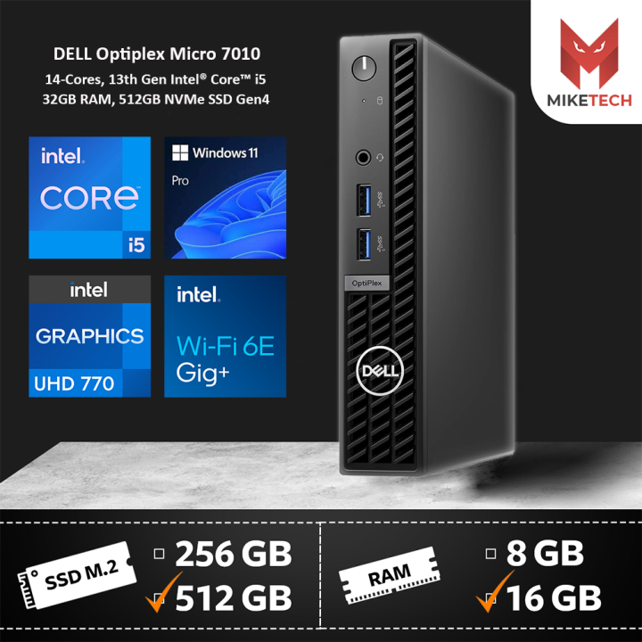 Dell Optiplex 12th dan 13th Gen Core-i5 16GB atau 32GB RAM 256GB atau ...