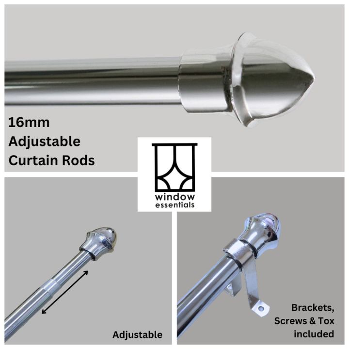Curtain Rod 16mm Diameter Premium Brass and Chrome Colors Heavy Duty ...