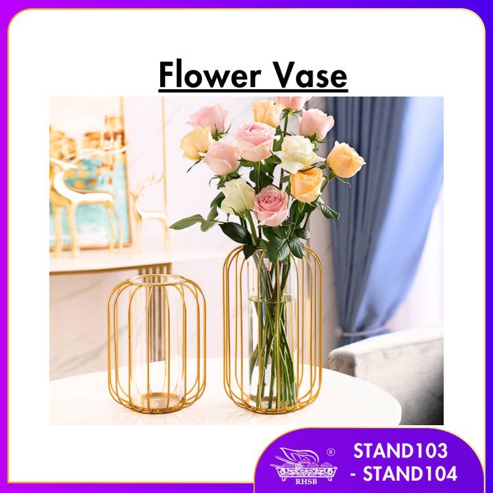 GOLD FLOWER VASE / NORDIC VASE / PASU BUNGA / PASU ORKID / ORCHID VASE ...