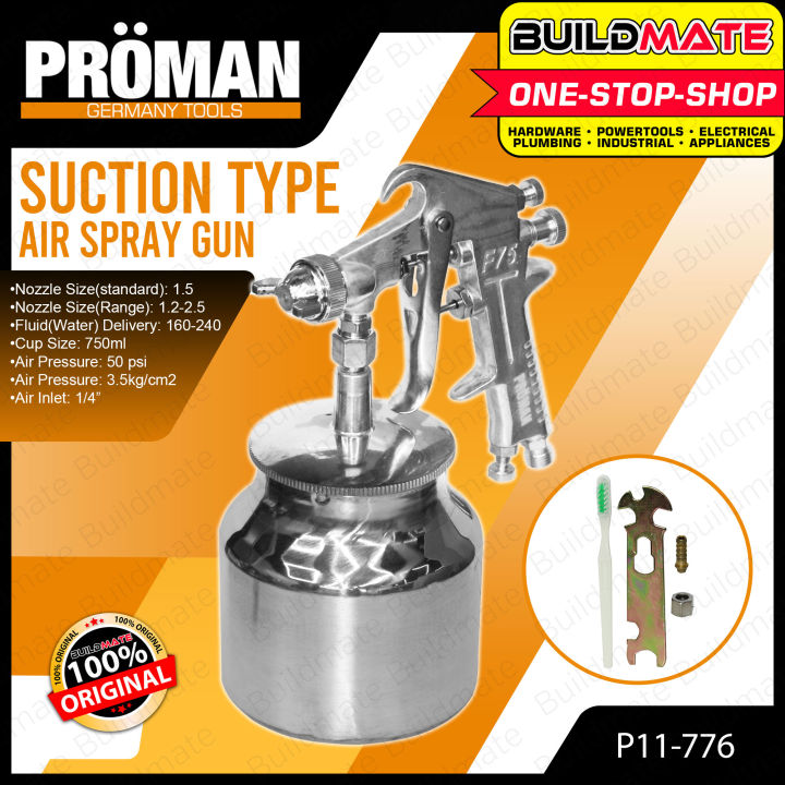 PROMAN Gravity Type Air Spray Gun 750ml Professional Air Paint Sprayer Spray Guns P11-776 ...