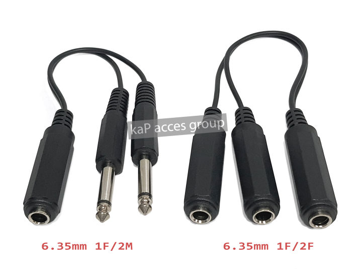 6.35mm. stereo mlae-female , female l/r mono adapter cable 26cm ...