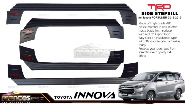 TOYOTA INNOVA 2016 to 2025 4pcs Scuffplate TRD DESIGNED SIDE STEPSILL ...