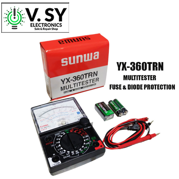 SUNWA YX-360TRN Analog Multitester with Free Battery Multimeter Tester ...