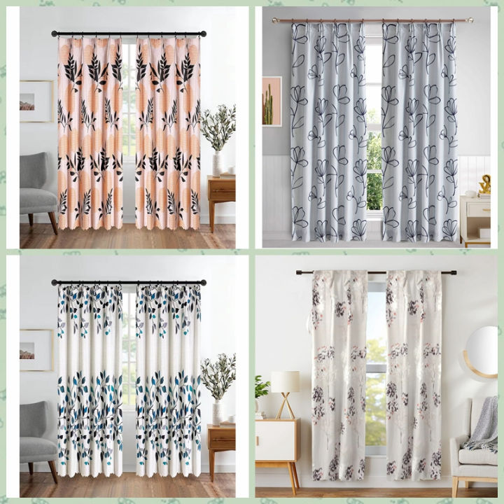 Langsir Tingkap Murah Hook & Rod 2IN1 Type Modern Langsir Sliding Door ...