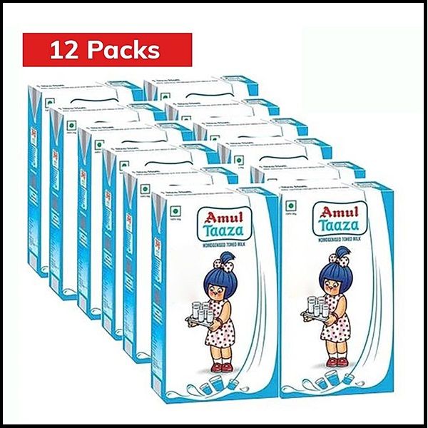 AMUL TAAZA FULL CREAM MILK 1 LITRE 12 PCS | Lazada Singapore