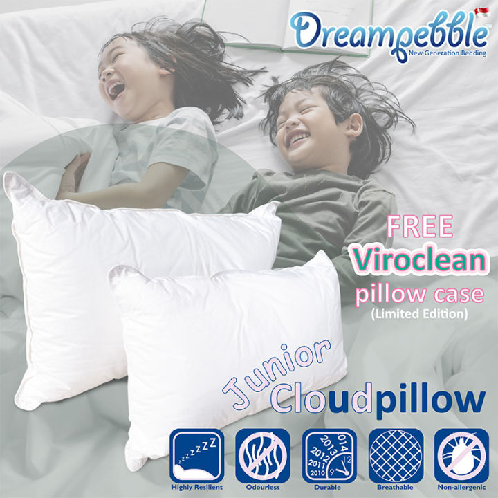 Dreampebble Junior Cloud Pillow - Down Alternative Plush type - Free Viroclean Pillow case(only ...