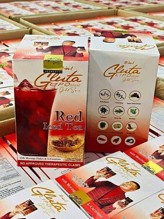 GLUTA LIPO 12 in 1 Red Iced Tea (10 SACHETS/BOX) net weight 250g | 100% ...
