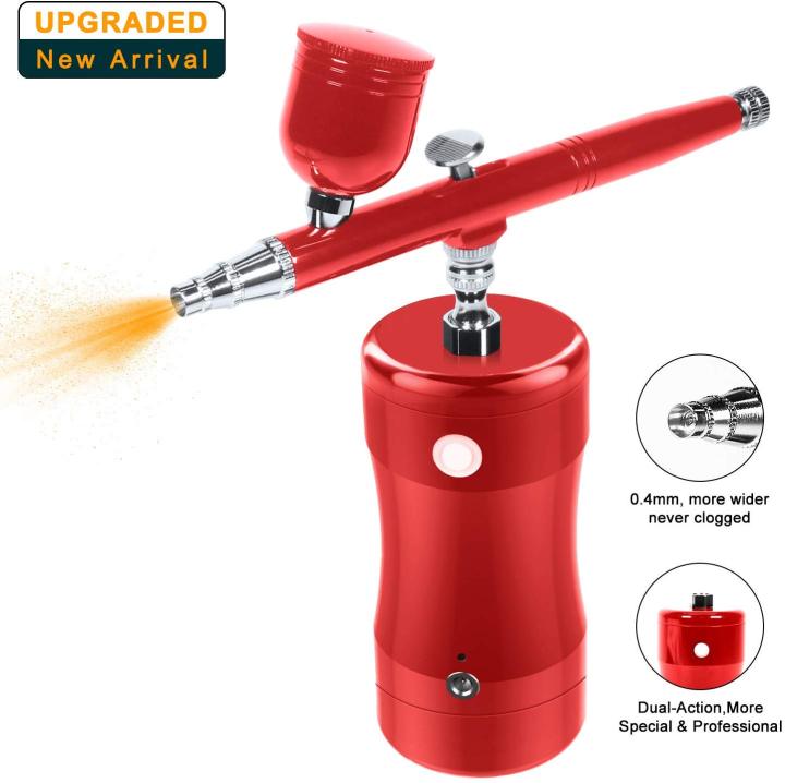 KIPRUN Auto Airbrush Kit Rechargeable Handheld Dual-Action Mini Air ...