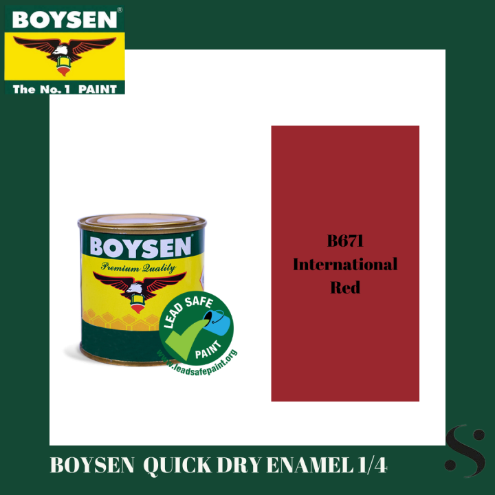 Boysen Quick Dry Enamel International Red B-671 1/4L ( FOR METAL AND ...