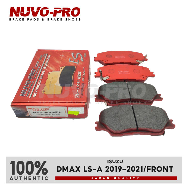 NUVO BRAKE PAD ISUZU DMAX LS-A 2019-2021 VAX-2402 1pc | Lazada PH
