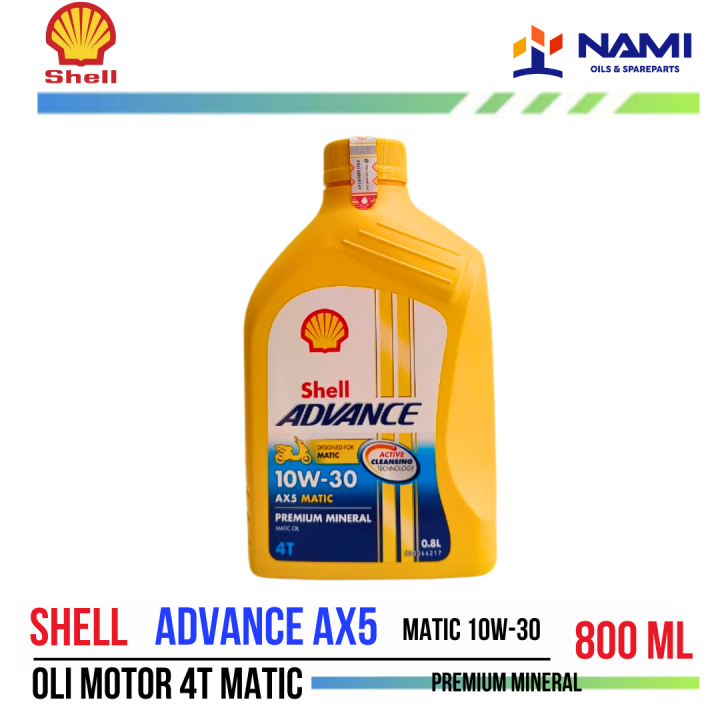 *Shell ADVANCE AX5 MATIC/ SCOOTER 10W-30 (0.8L)* Oli Mesin Motor Matic ...