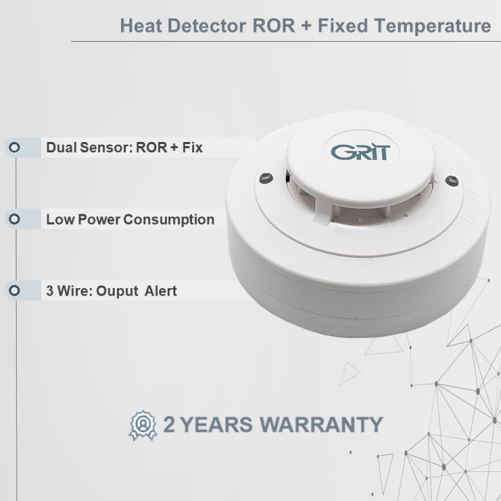 Heat Detector Conventional Rate of Rise ROR Fixed Temperature 2 wire ...