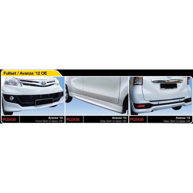 Toyota avanza 2012 2013 2014 G spec oem bodykit body kit front side ...