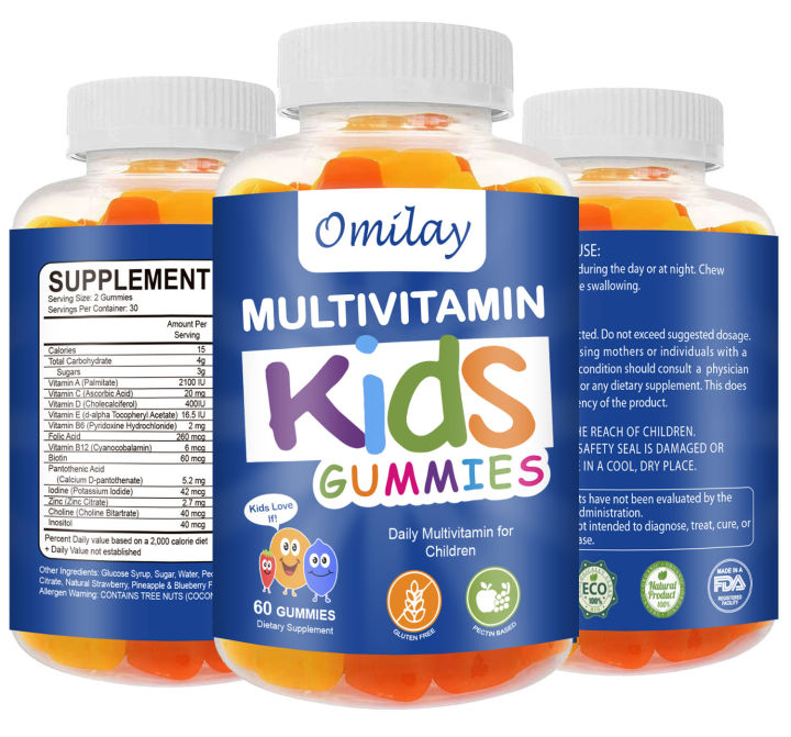 Omilay Multivitamin Vitamins Gummies for Kids Daily Supplement Vitamin ...