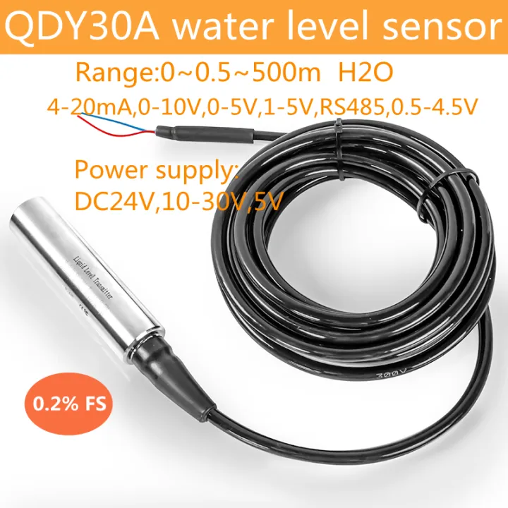 Smart Water Level Sensor For Tank Deep Well DC12V 24V to Arduino Liquid Transmitter 4-20mA 0-10V ...