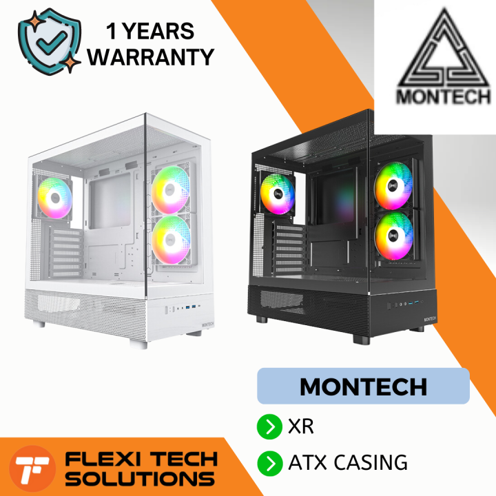 Flexi Tech MONTECH XR ATX Case - Black & White | Lazada