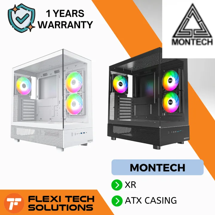 Flexi Tech MONTECH XR ATX Case - Black & White | Lazada