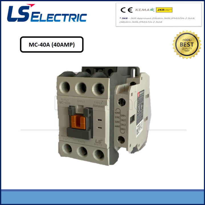 LS AC METASOL CONTACTOR, 18.5KW/30HP ~ 40A ~ 1NO+1NC ~ 110VAC,24VAC240VAC,415VAC, (MC-40a) | Lazada
