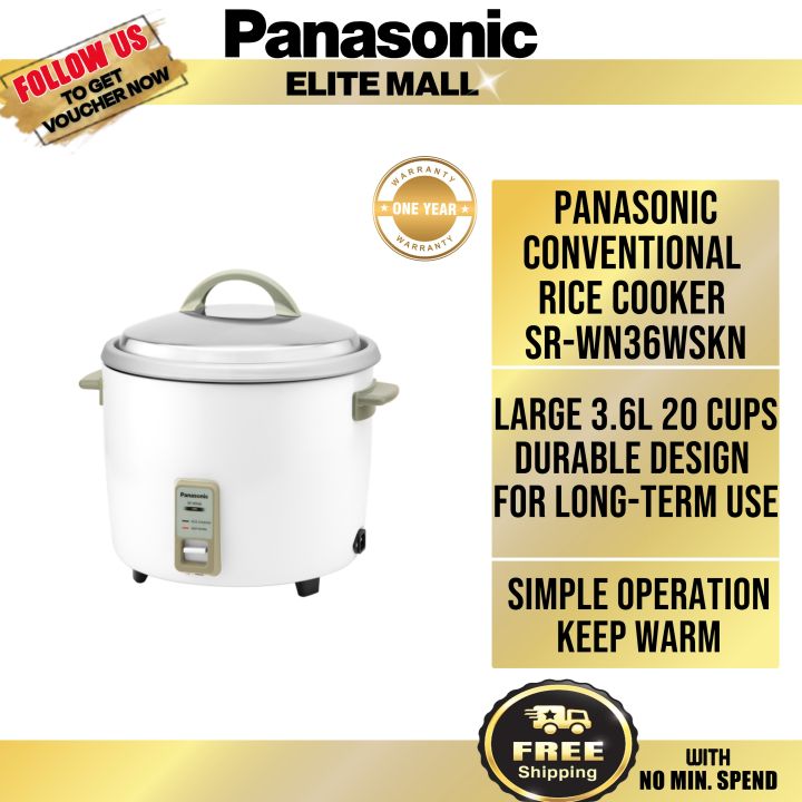 PANASONIC SR-WN36 LARGE 3.6L CONVENTIONAL RICE COOKER SR-WN36WSKN | Lazada