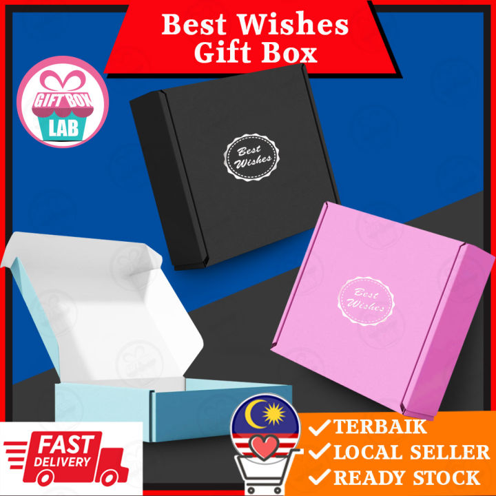 Best Wishes Colour Gift Box Craft Paper Box Pizza Box Carton Box Kotak ...