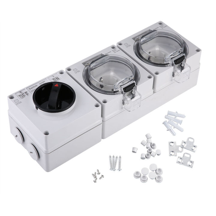 Waterproof IP66 Electrical Socket Plug Outdoor Power Outlet with On Off ...