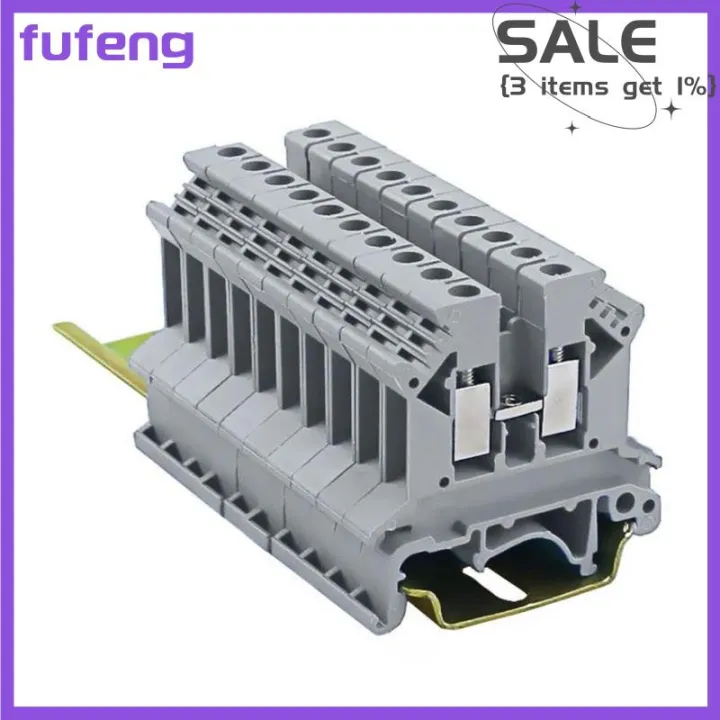 fufeng 10pcs UK-2.5B 2.5mm 2 DIN Rail Universal Combination Terminal ...
