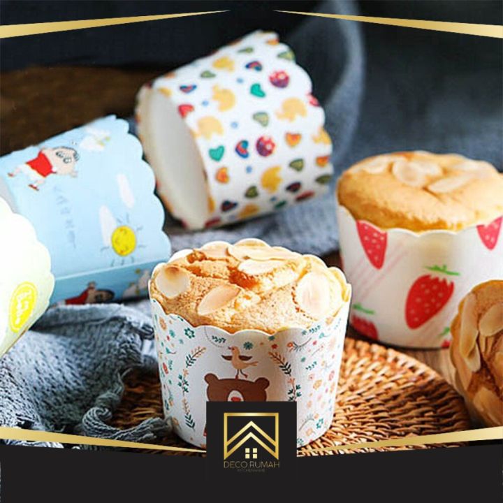 DR Kek Cawan Kertas 50PCS Bekas Bercorak Comel Kartun Cupcake Baking ...