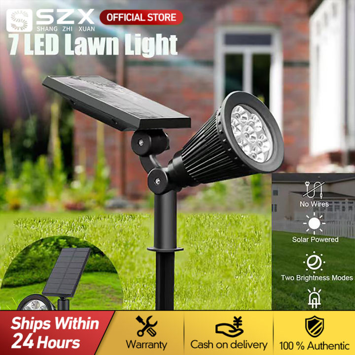 SZX 7 Led Solar Spotlight Garden Outdoor Waterproof Lawn Lights ...