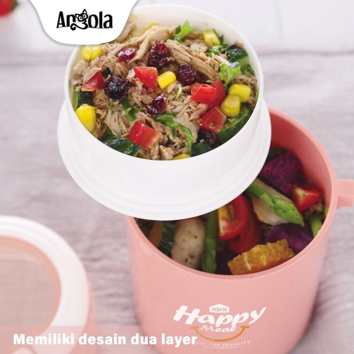 Angola Wadah Bekal Makanan D67 Kotak Makan Siang Tempa Sup 2 Tingkat ...