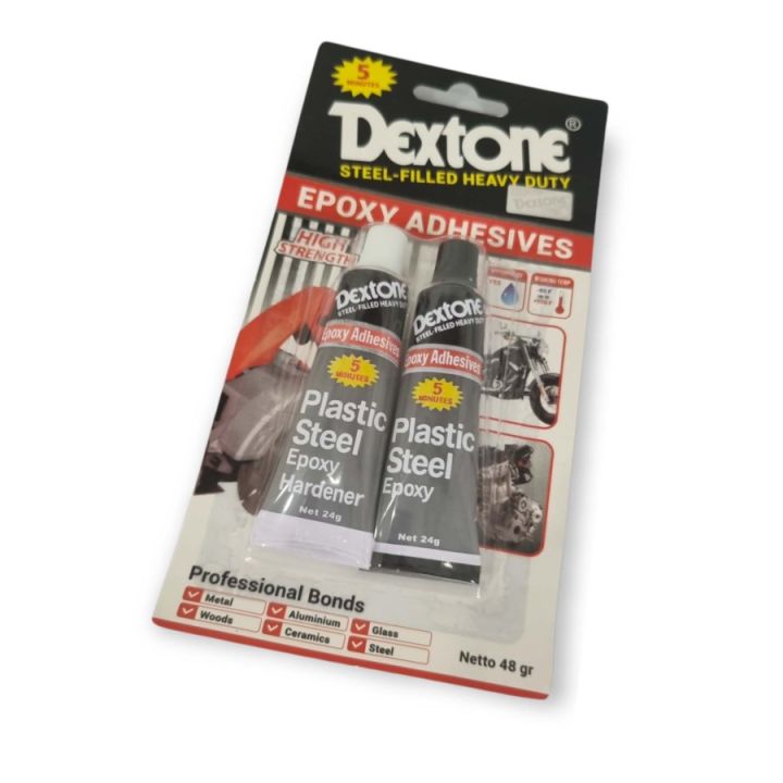 DEXTONE Lem Epoxy Adhesives 5 Menit Untuk Body Plastik Besi Dll 48 G ...