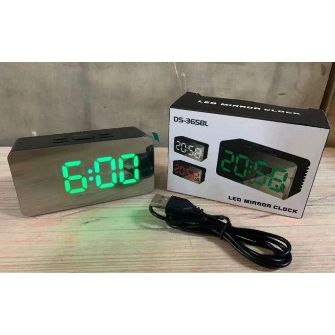 Local spot (3658) LED Digital Mirror Clock (Time Date Temperature Alarm ...