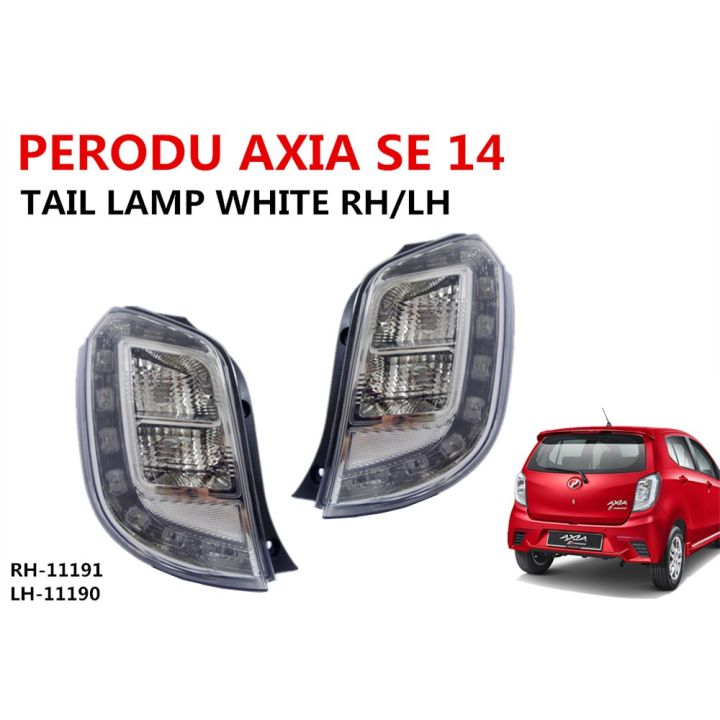 PERODUA AXIA SE TAIL LAMP FULL WHITE ALBINO LAMPU BELAKANG PUTIH BRAKE LIGHT WHITE 后尾灯 | Lazada
