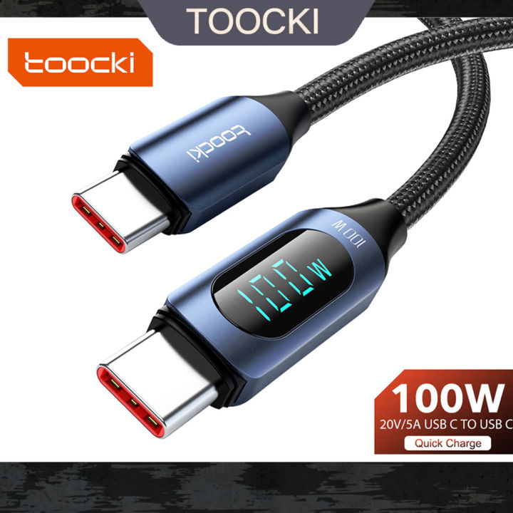 Toocki PD 100W USB C To Type C Cable LED Display 66W USB-C Type-C Cable ...