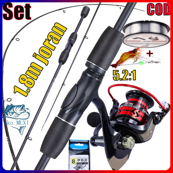 Pancing Set 1.8M /2.1M oran Pancing Dan Reel Pancing Set Dengan Bahan ...