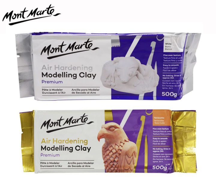 Mont Marte Air Hardening Modelling Clay Premium - White/Terracotta ...