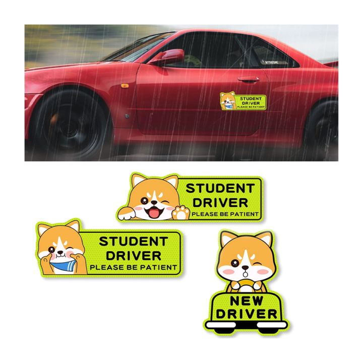 EasyMoGo 3 Pack Student Driver Magnet Reflective Stickers Reusable ...