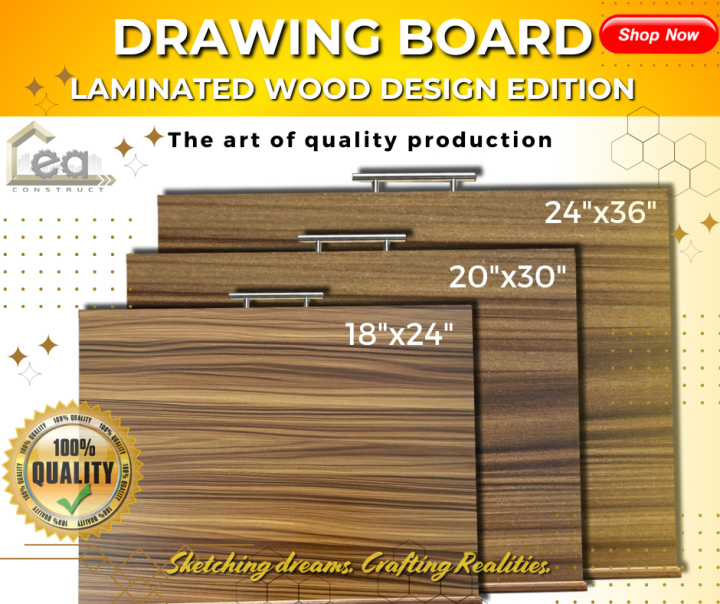 CEA Drawing Board / Drafting Board - Portable Laminated Wood Design (18 ...