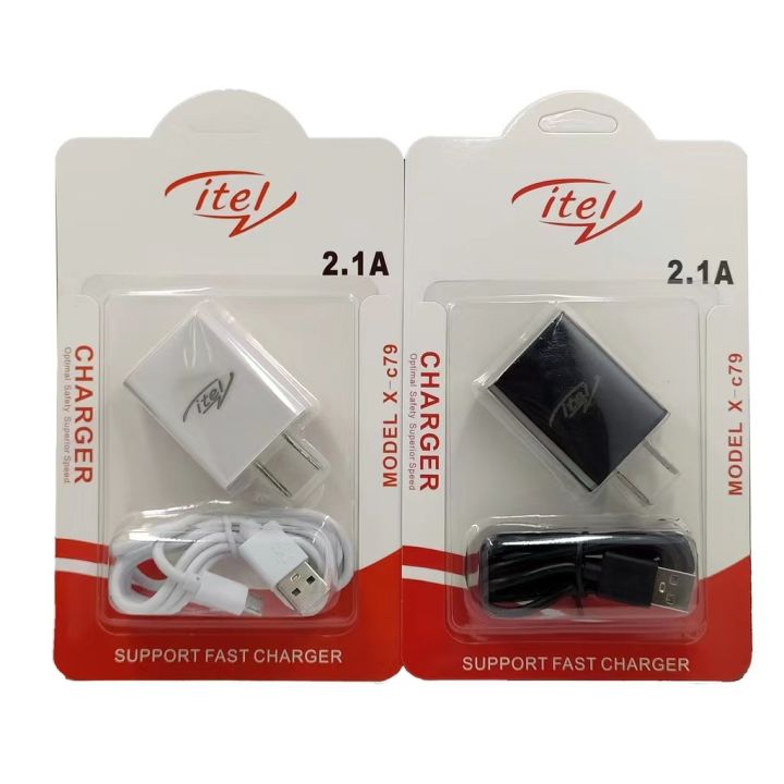 itel Universal 2 in 1 travel fast charging 2.1A charger with wire for ...