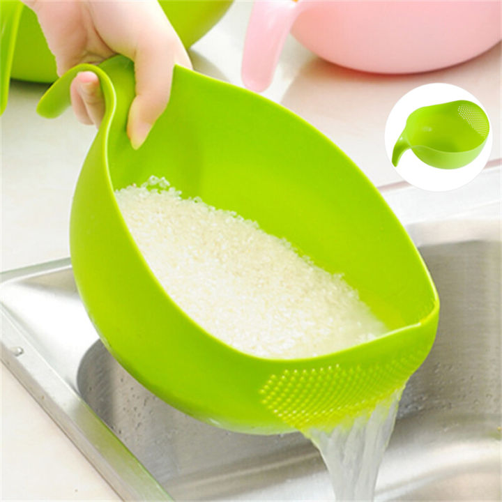 Kitchen Washing Rice Sieve Rice Washing Bowl with Handles Vegetable ...