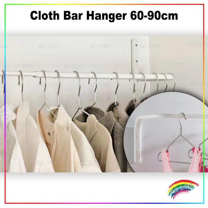 Cloth Bar Hanger 60-90cm 壁挂晾衣架 Penggantung Baju Besi | Lazada