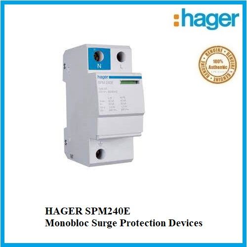 HAGER SPM240E 2 Pole Monobloc Surge Protection Devices | Lazada