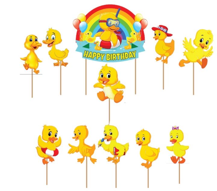 cake topper ulang tahun hiasan kue tema karakter Bebek Duck Ducky ...