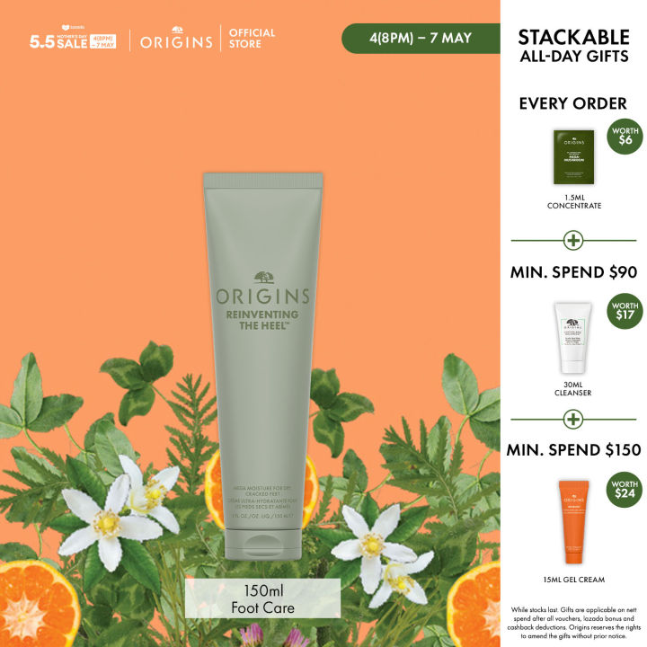 Origins Reinventing The Heel™ Mega-Moisture For Dry Cracked Feet 150ml ...