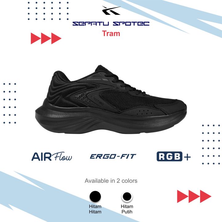 SPOTEC Sepatu Sekolah Anak TRAM Hitam - Hitam | Lazada Indonesia