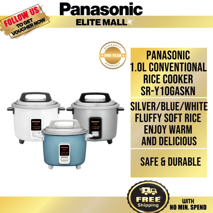 PANASONIC SR-Y10G 1.0L CONVENTIONAL RICE COOKER SR-Y10GASKN (SILVER ...