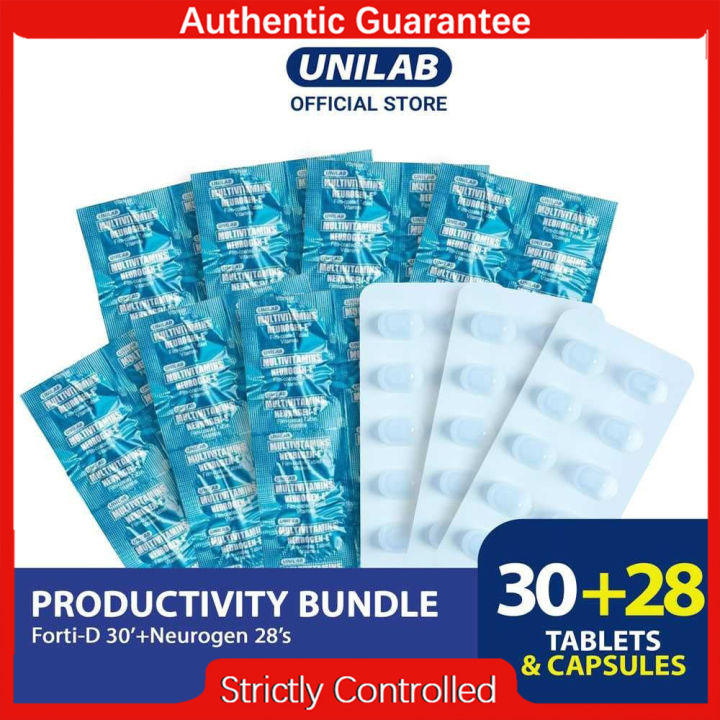 【COD】Unilab Forti-D 30 Capsules + Neurogen-E 28 Tablets - Boost ...