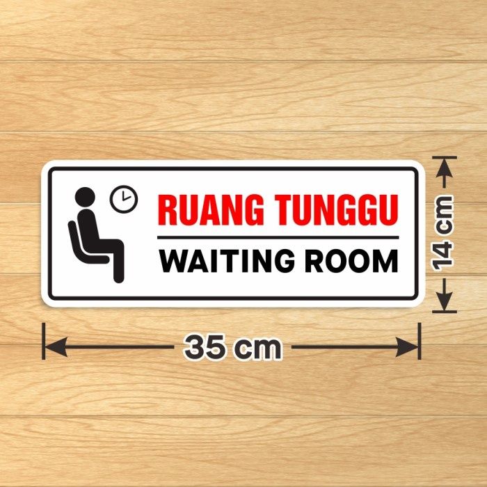 Stiker Label Ruang Tunggu Sticker Sign Vinyl Tahan Air Kaca Pintu ...