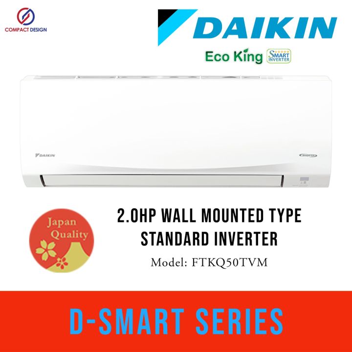 DAIKIN D-SMART SERIES 2.0 HP INVERTER AIRCON (FTKQ50TVM) | Lazada PH