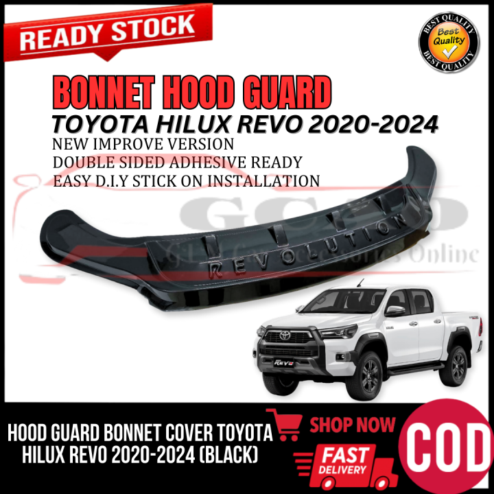 GCAO HOOD GUARD BONNET COVER TOYOTA HILUX REVO 2020-2024 (BLACK) (11002 ...